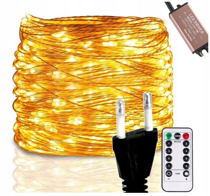 Girlanda Ogrodowa Świetlna Łańcuch Świetlny 10m 100LED 230V + Pilot - Berge | Sklep EMPIK.COM