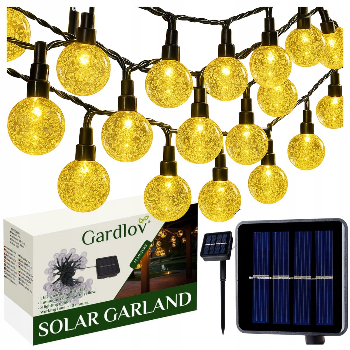 Girlanda Ogrodowa Świetlna Ozdobne Lampki Zewnetrzne Solarne Kule do Ogrodu - inna (Inny ...