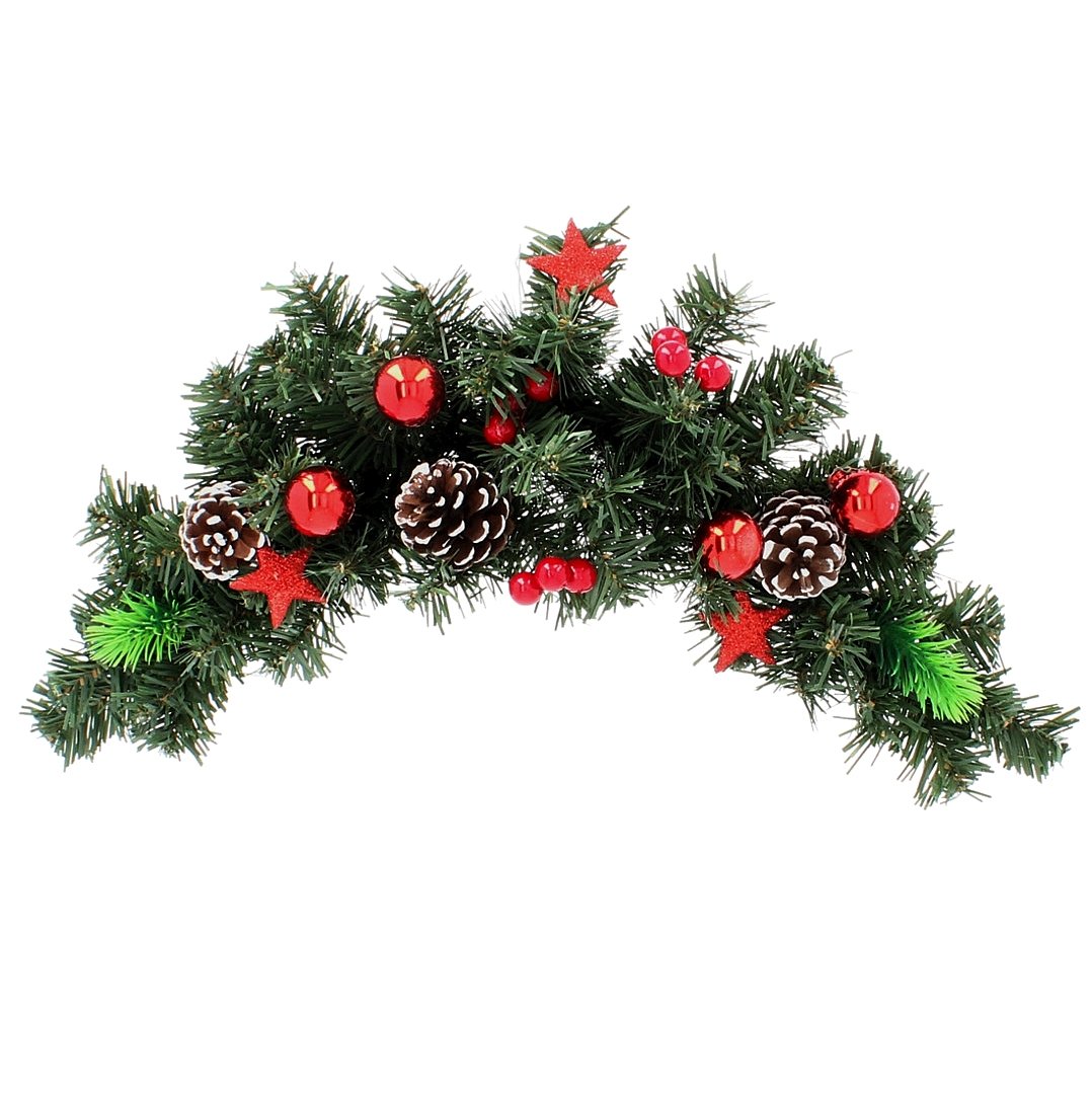 Girlanda Świąteczna Zielony Z Czerwonymi Dodatkami Gęsta Sztywna 45 Cm ...