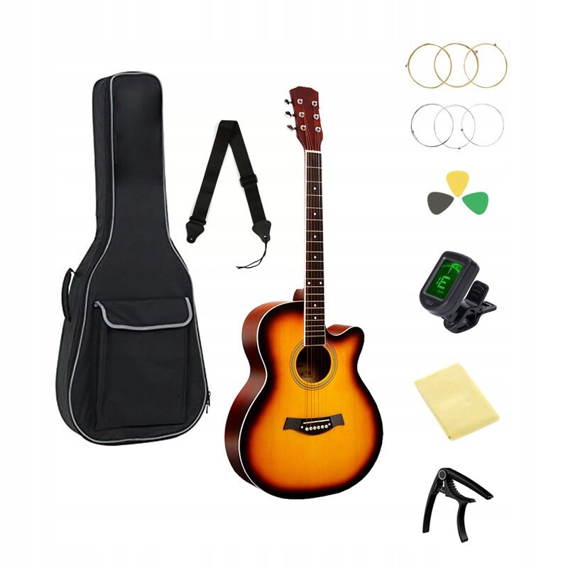 Gitara akustyczna dla pocz tkuj cych 40' 4/4 cutaway MusicMate G-40 ZESTAW - Inny producent ...