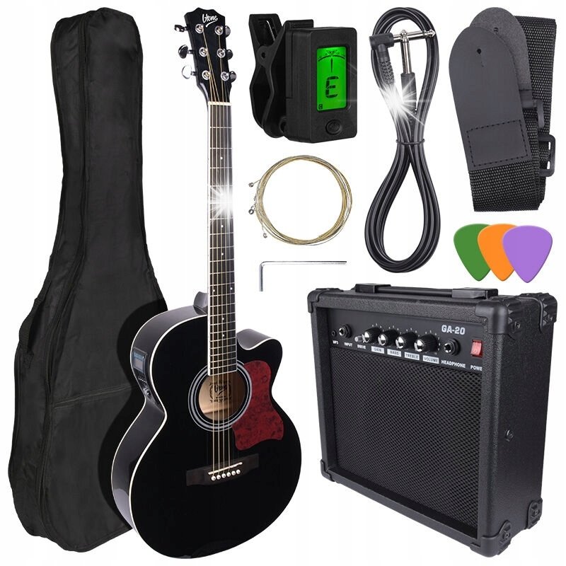 GITARA ELEKTROAKUSTYCZNA KLASYCZNA V-TONE Z WZMACNIACZEM AMP ROCK ...