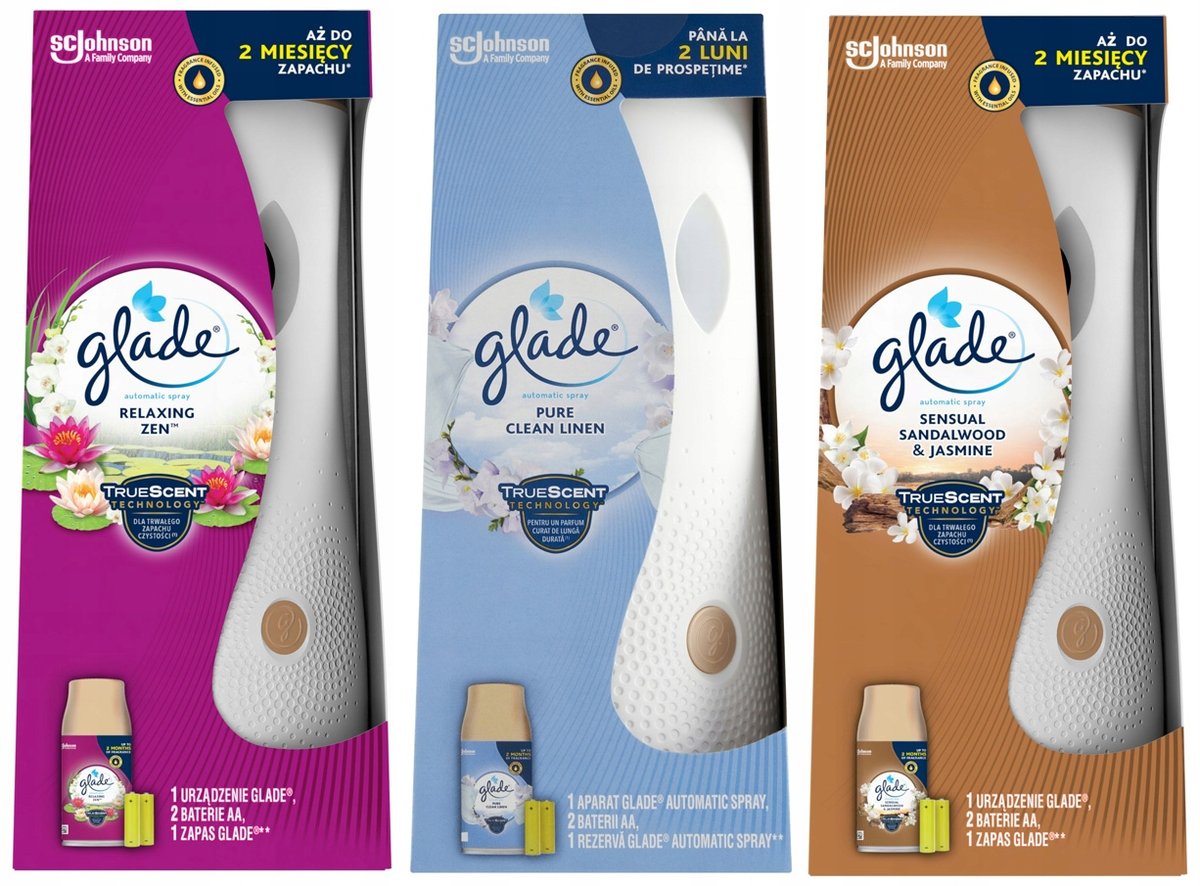 Glade Odświeżacz Dyfuzor Pure Clean Linen, Relaxing Zen, Sandalwood ...