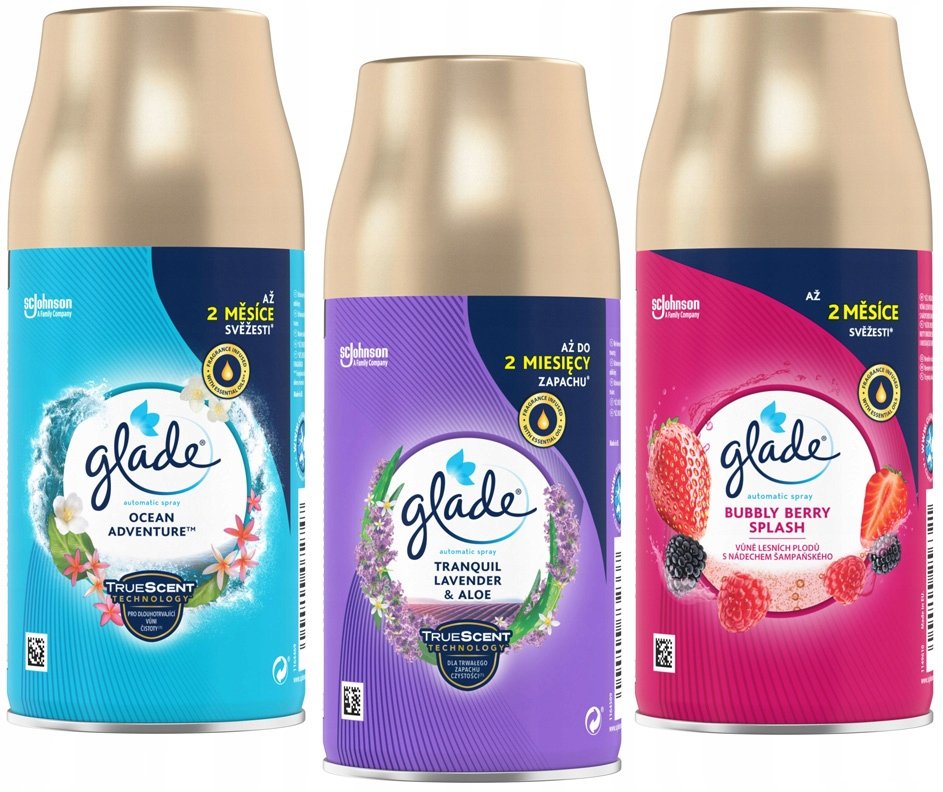 Glade Zapasy Do Dyfuzora Ocean Adventure, Lavender & Aloe, Bubbly Berry ...