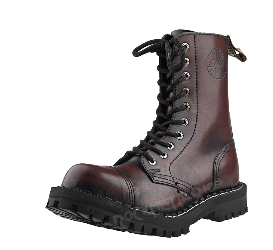 glany STEEL - BURGUND / BLACK (10 dziurek)-38 - Steel | Moda Sklep ...