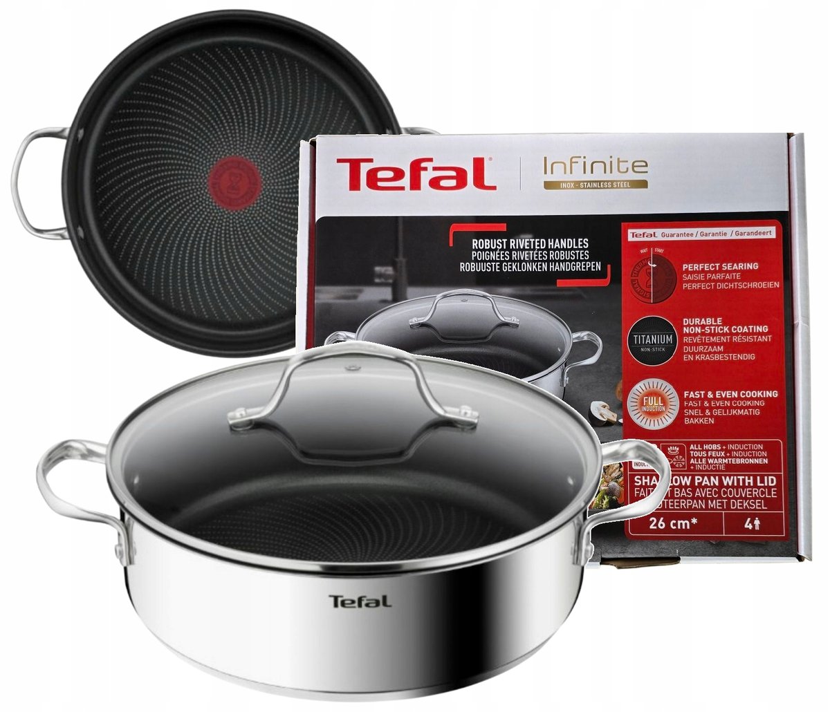 Głęboka patelnia Tefal Infinite Cook z pokrywką nieprzywierająca duża 26cm - Inna marka | Sklep ...