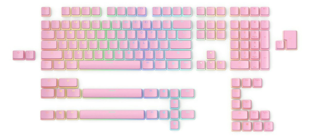 Glorious Aura Keycaps V2, 145 Keycaps Pink, Layout Us - Glorious PC ...