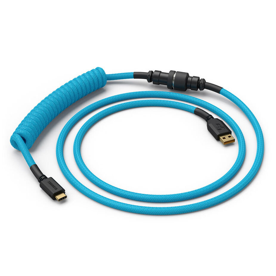Glorious Kabel spiralny Electric Blue, kabel USB-C na USB-A spiralny, 1 ...