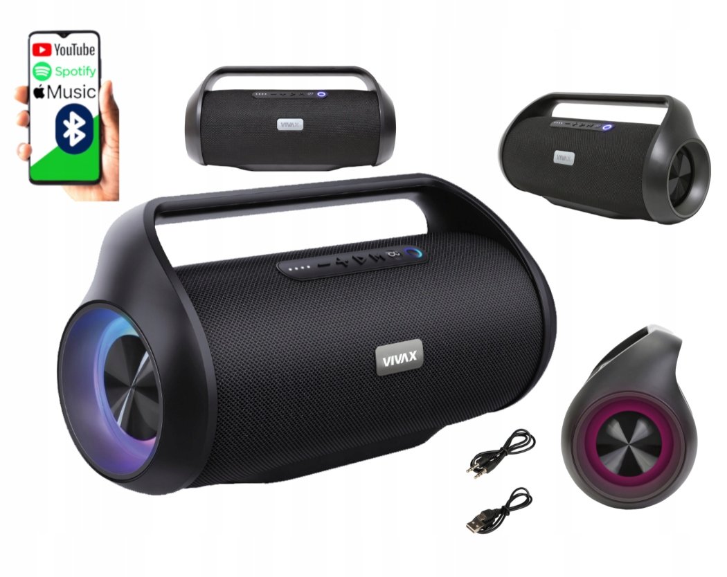 GŁOŚNIK BLUETOOTH PRZENOSNY BEZPRZEWODOWY VIVAX BS-261 60W LED FM AUX USB - Vivax | Sklep EMPIK.COM