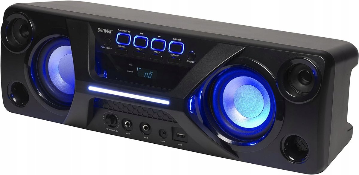 Głośnik przenośny Denver BTB-410NR LED bluetooth 4000 mAh 40W RMS ...