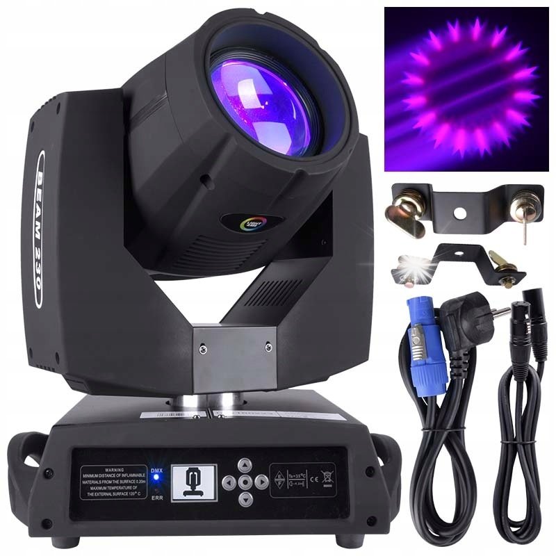 GŁOWICA RUCHOMA GŁOWA LED OŚWIETLENIE SCENICZNE LIGHT4ME 7R BEAM 230W ...