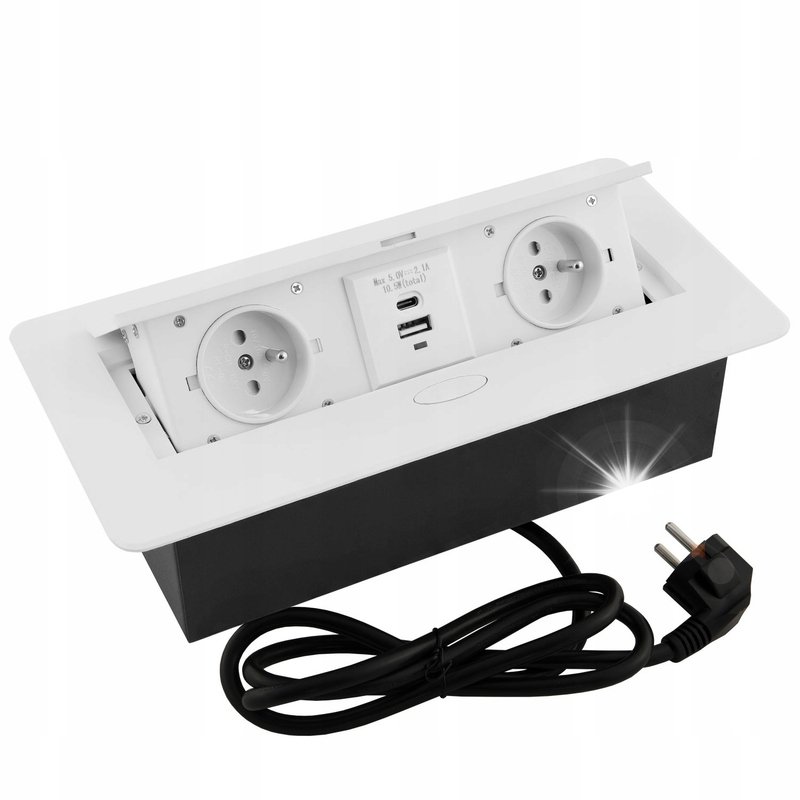 Gniazdo Nablatowe Wpuszczane Chowane w Blat USB USB-C Klikane 230V ...