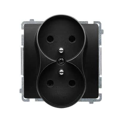 Gniazdo podwójne z uziemieniem czarny mat BMGZ2M.01/49 Simon Basic Kontakt-Simon - Inna marka ...