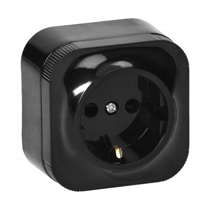 Gniazdo pojedyncze natynkowe schuko czarne IP20 ToDo 10szt Orno OR-OE ...