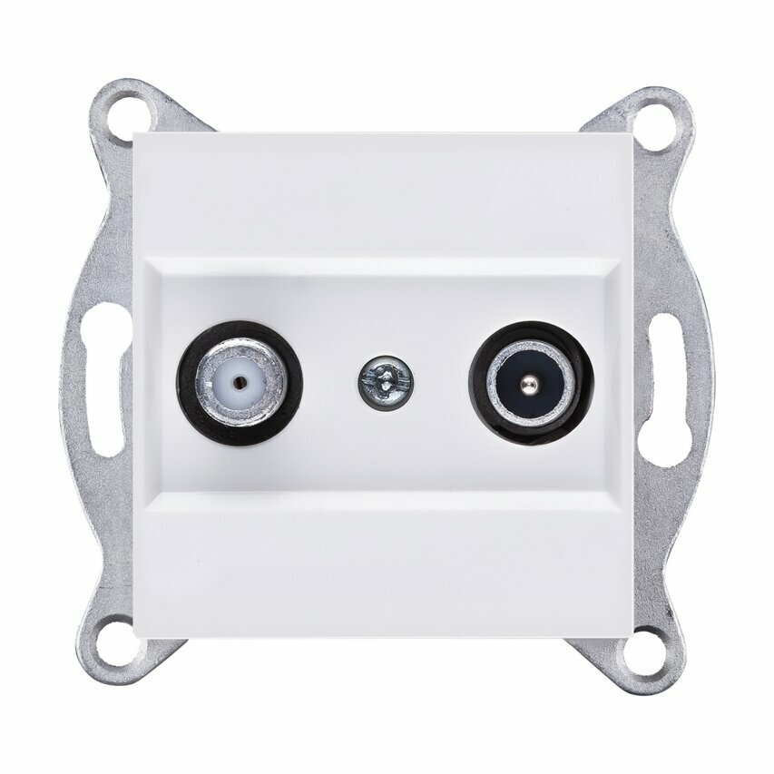 Gniazdo TV-SAT końcowe Exen Biały - EXEN | Sklep EMPIK.COM