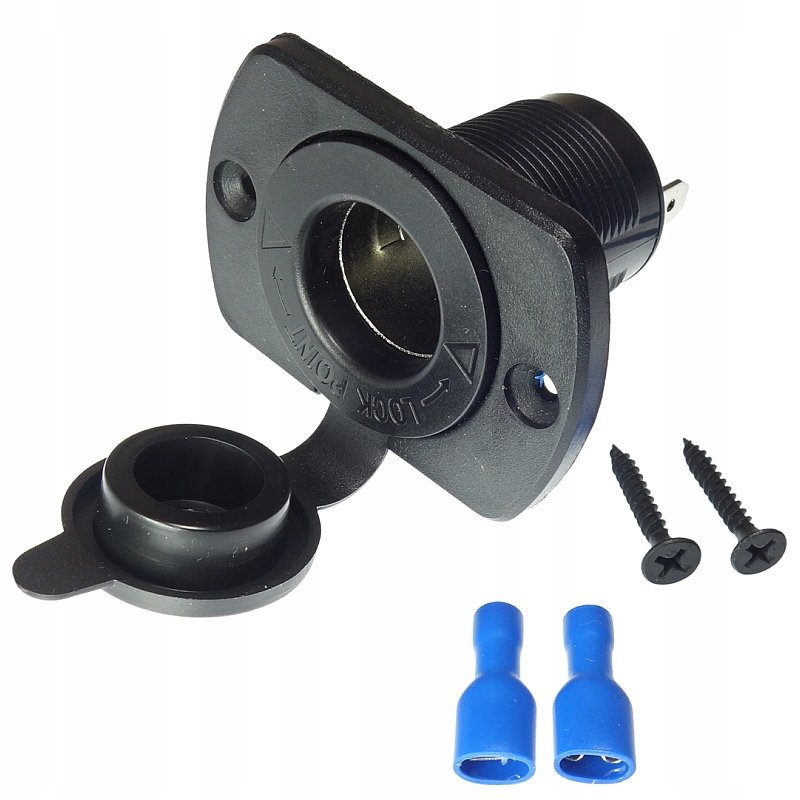 Gniazdo Zapalniczki Zamykane Hermetyczne Montażowe Z Nakrętką 12V 24V 15A - Nepower ...