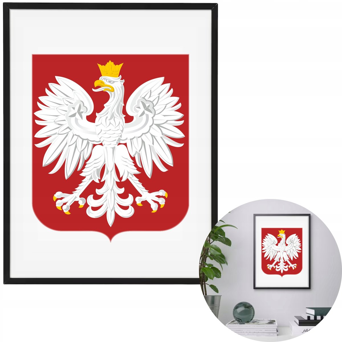 Godło Polski Aluminiowa Rama Laminat Orzeł Flaga Polska 30 X 40 Cm ...