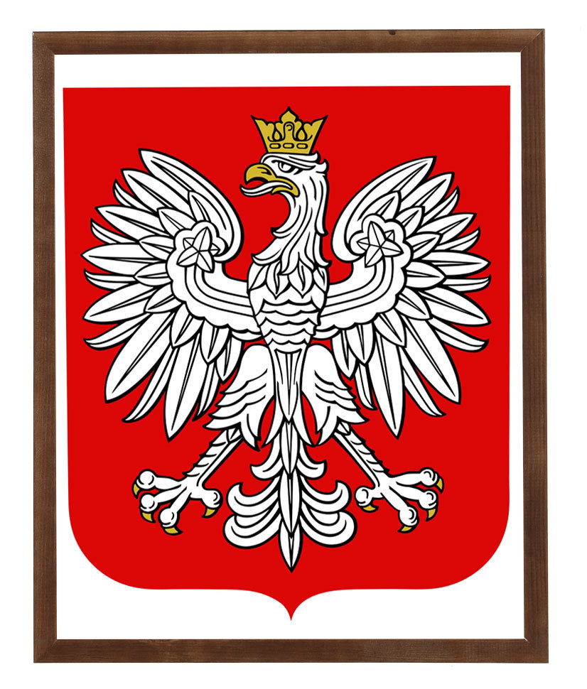 Godło Polski w brązowej ramie o wymiarach 30x40 cm - POSTERGALERIA ...