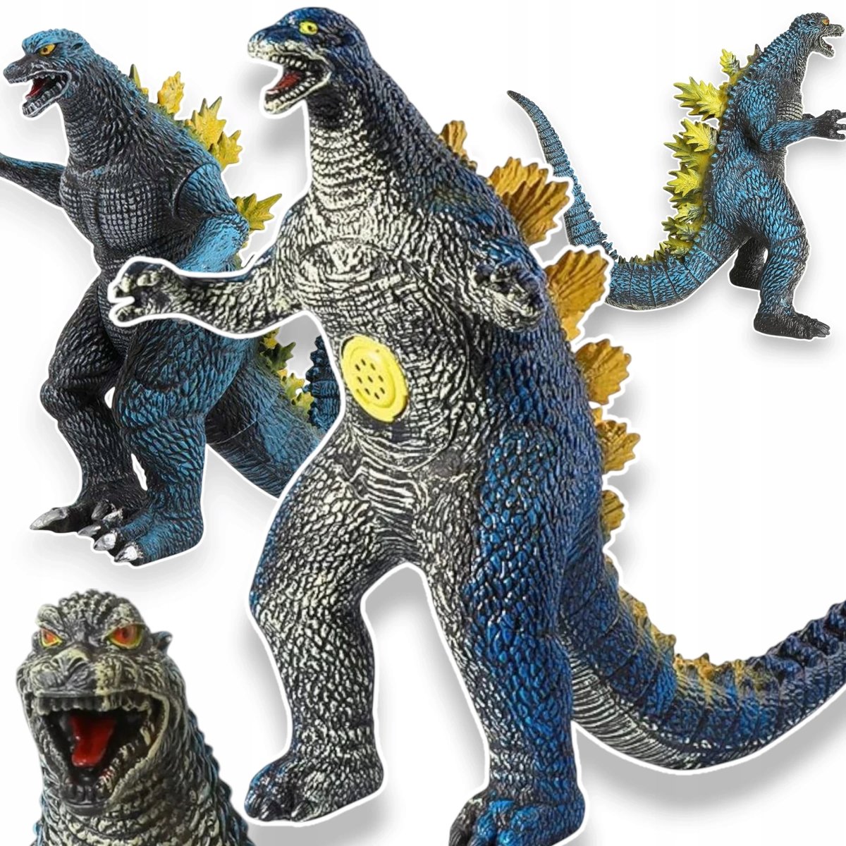 GODZILLA MEGA FIGURKA DUŻA DINOZAUR SMOK Z DŹWIĘKIEM RYCZY DŁUGI OGON ...