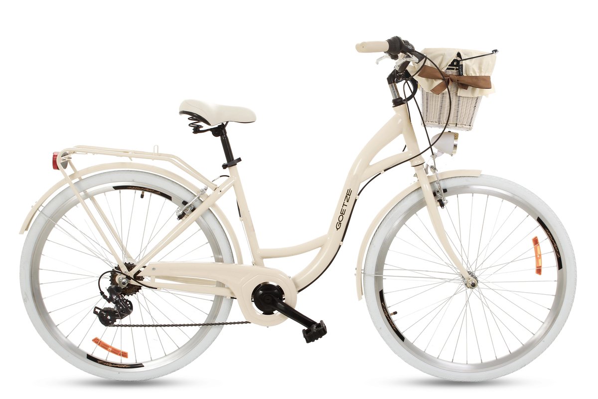 Goetze, Rower Miejski Mood 28" 7 Biegów Kremowo Biały, Kosz - Goetze ...