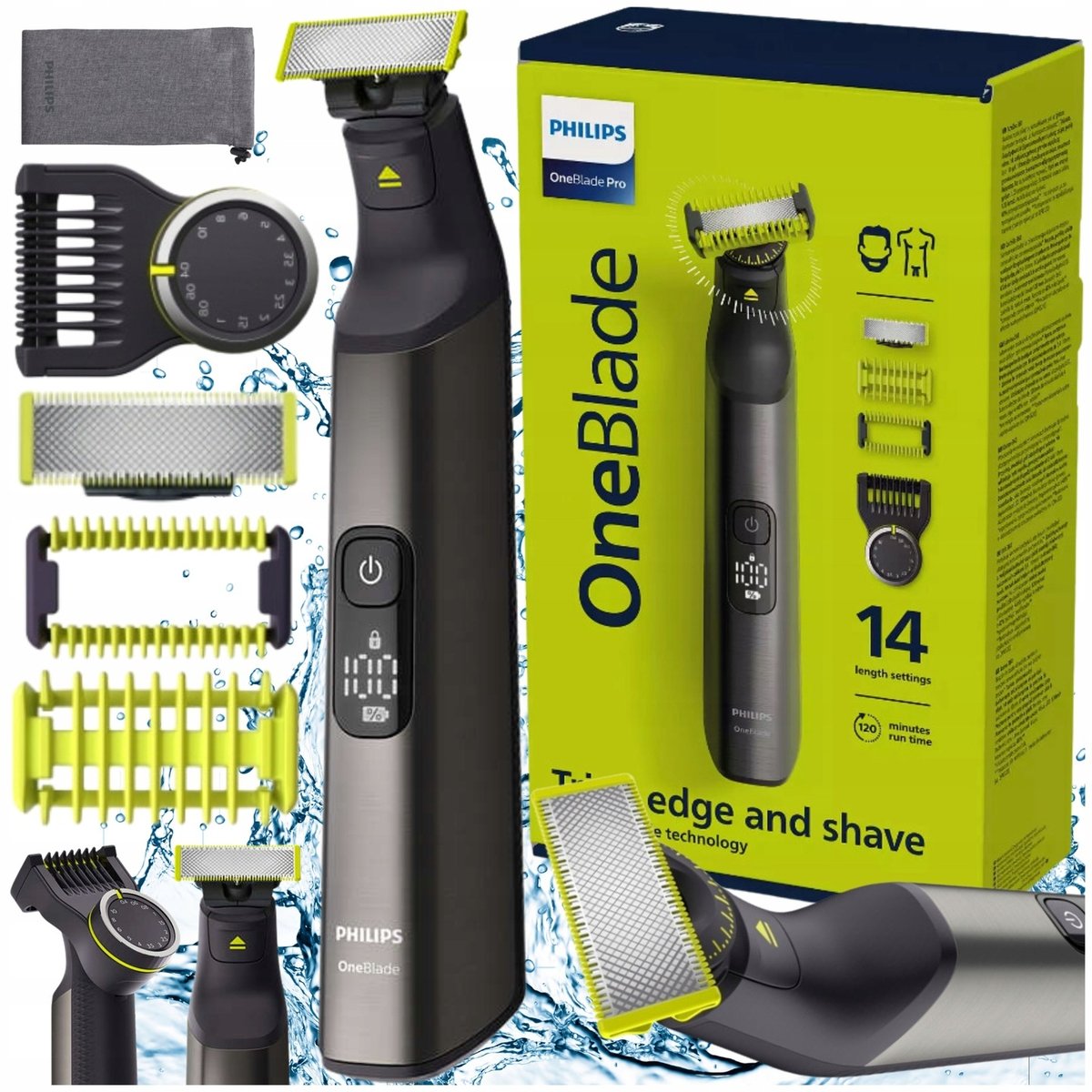 GOLARKA MASZYNKA PHILIPS ONEBLADE PRO 360 TRYMER BRODY TWARZ CIAŁA ...
