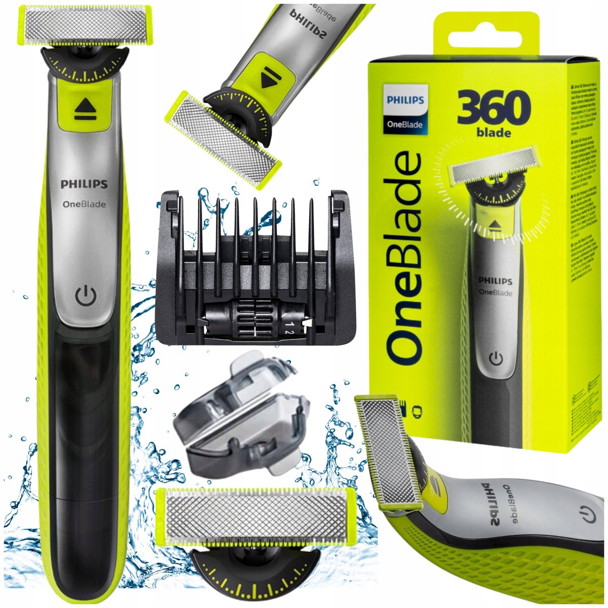 GOLARKA PHILIPS ONEBLADE 360 FACE TRYMER MASZYNKA BRODA, CIAŁA, TWARZ ...