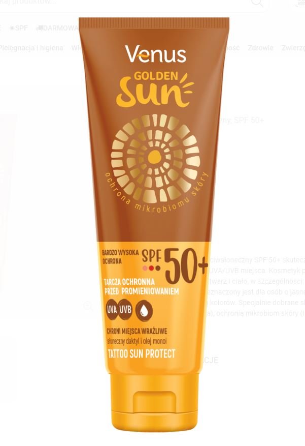 Golden Sun krem - bloker przeciwsłoneczny, SPF 50+ 50 ml -Tatto sun ...