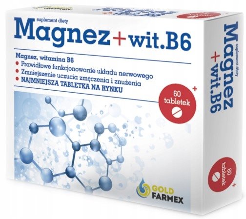 Goldfarmex, Magnez + Witamina B6, Wysoka Dawka Magnezu, 60 Tab. | Sklep EMPIK.COM