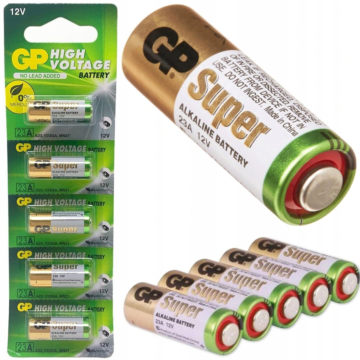 GP A23 23A MN21 L1028 V23GA 5szt 12V bateria 5x baterie do pilotów ...