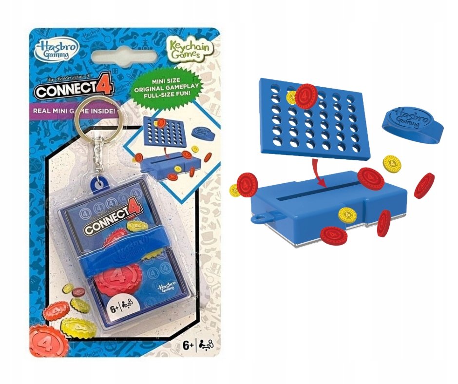 Gra Connect 4 Hasbro Breloczek Wersja Podróżna Kieszonkowa Hasbro ...