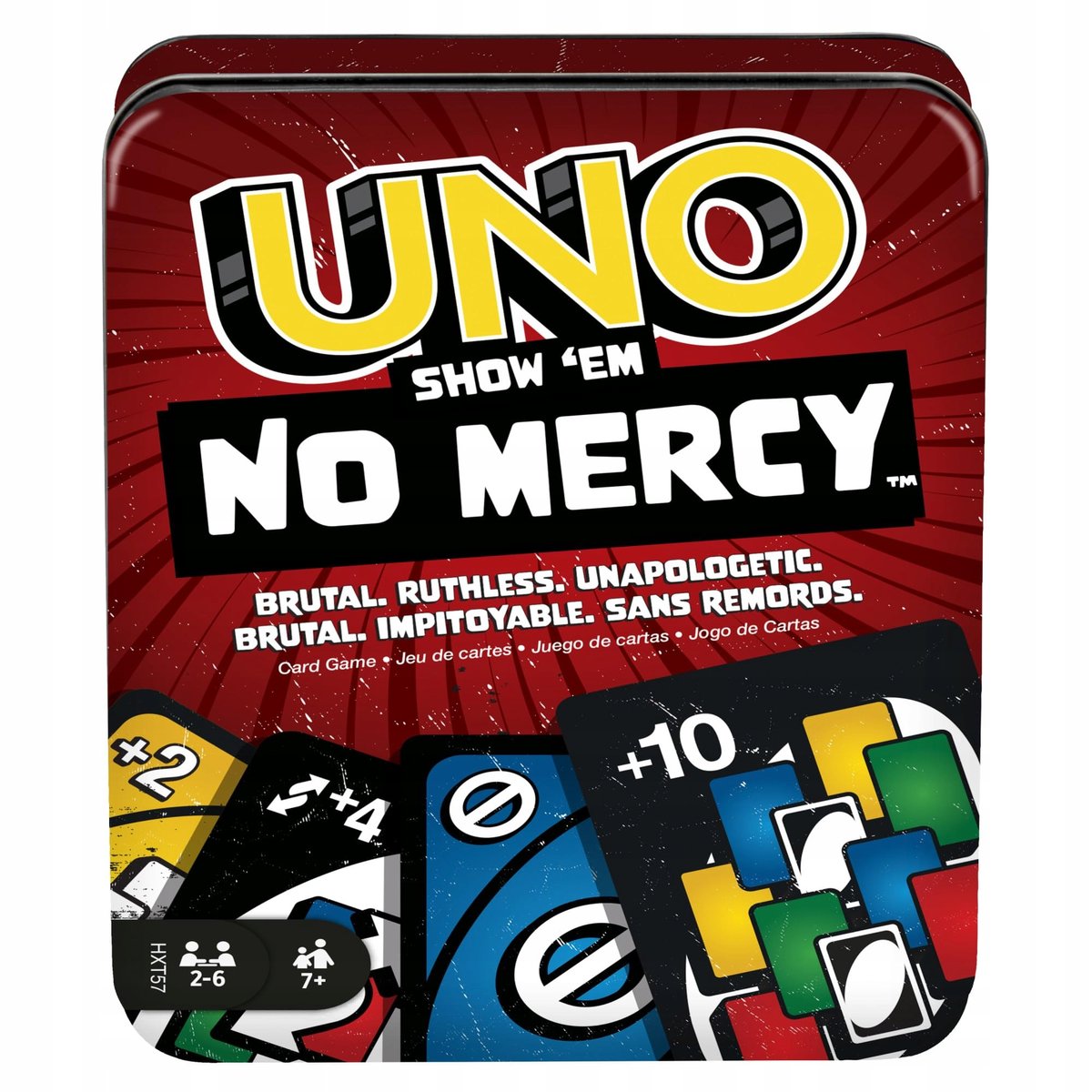 Gra karciana Mattel Games UNO Show 'Em No Mercy Metalowa Puszka - Uno ...