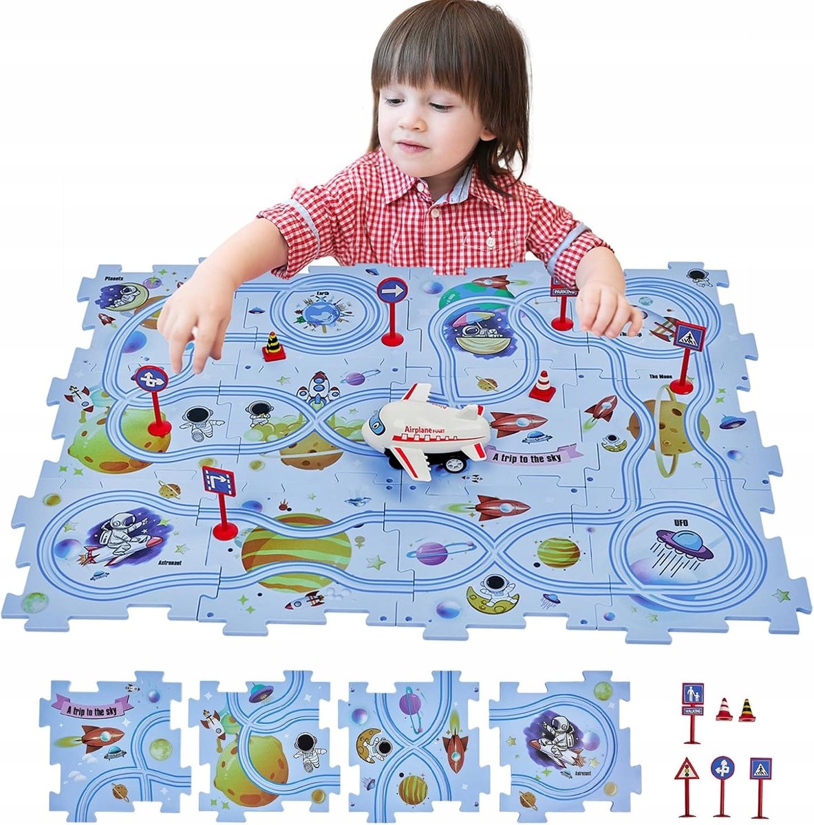 Gra logiczna dla dzieci puzzle budowa dróg zestaw zabawkowy 12 ...