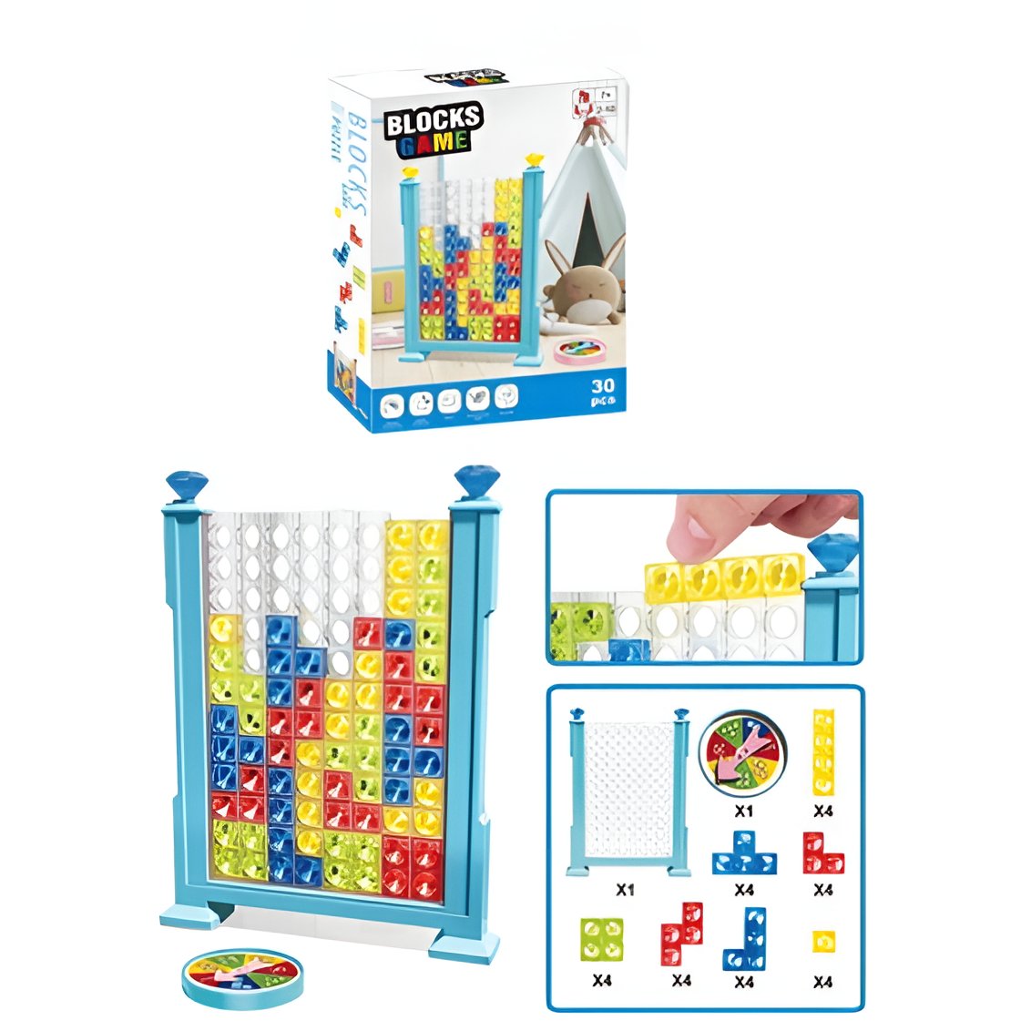 Gra Logiczna Tetris Klocki Układanka Blocks Game 30 el. - Inna marka ...