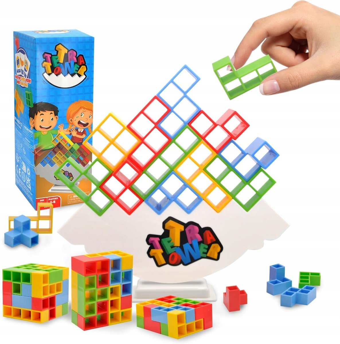 Gra logiczna układanka klocki TETRA TOWER tetris wieża 3d 32 el - Inna ...