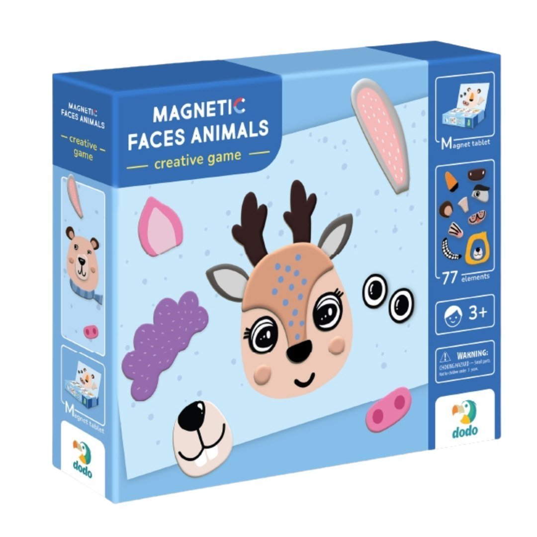 Gra Magnetyczna Edukacyjna "Zwierzęce Twarze" Kolorowy Zestaw 77 Magnesów - Dodo | Sklep EMPIK.COM
