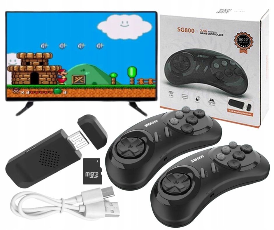 GRA RETRO TELEWIZYJNA TV MINI KONSOLA BEZPRZEWODOWA HDMI 913 GIER LATA ...