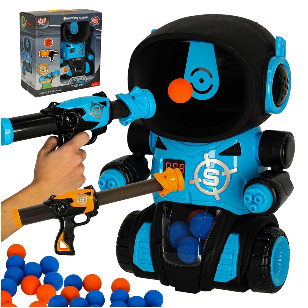 Gra zręcznościowa robot strzelanie do celu Gra + 2x pistolet + kulki ...