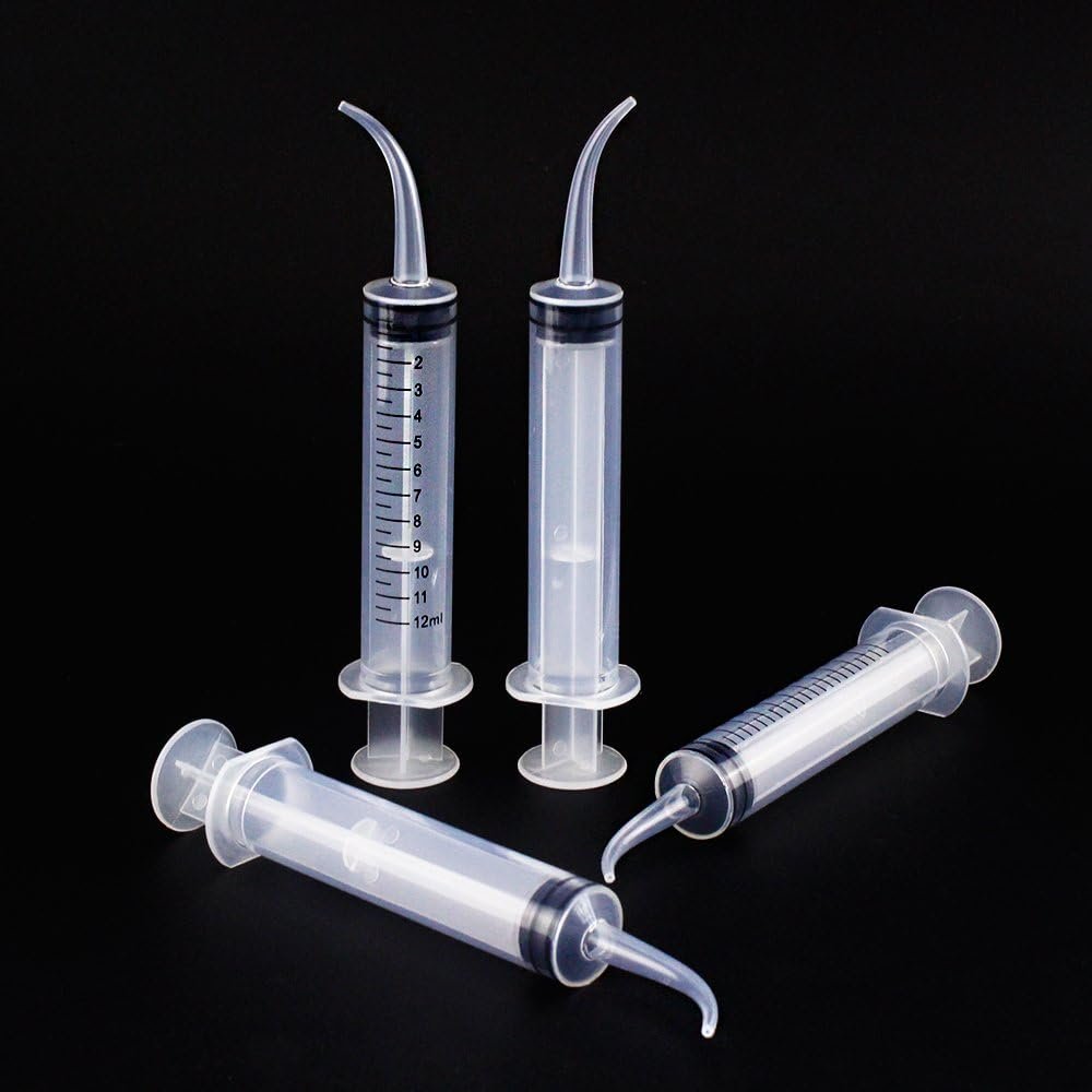 Graduated Dental Irrigation Syringe Oral Irrigator with Curved Tips for ...