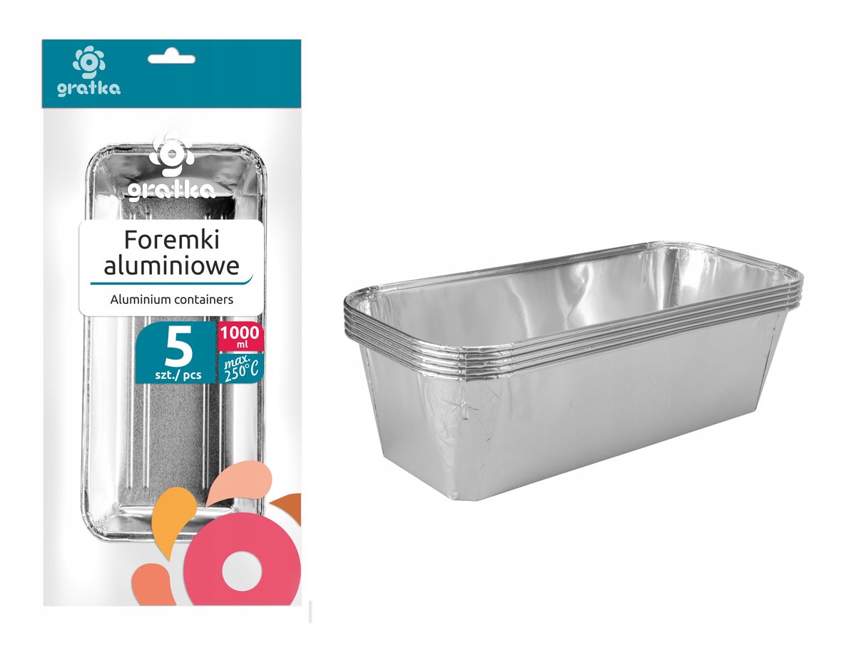 Gratka Foremki Aluminiowe 1000 Ml 5 Szt. - ravi | Sklep EMPIK.COM