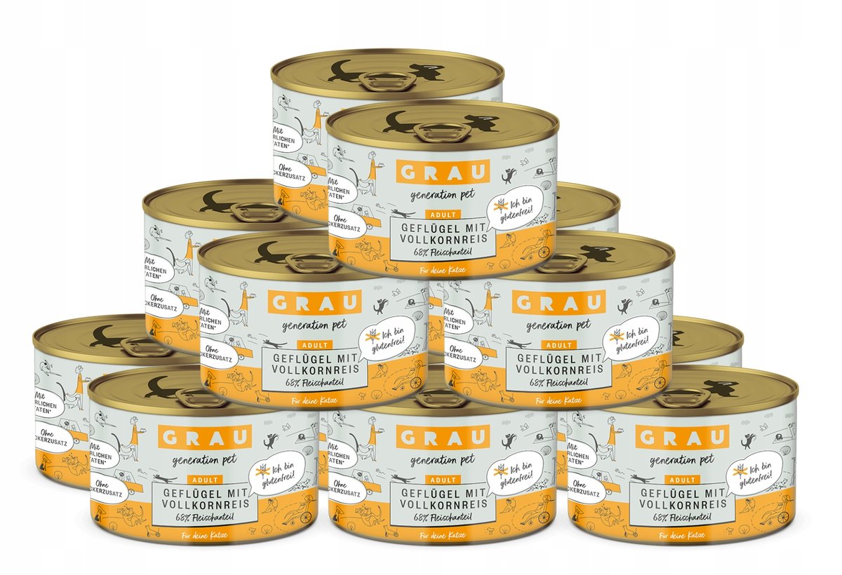 GRAU, Drób z ryżem pełnoziarnistym, 12 x 200g - inna (Inny) | Sklep ...