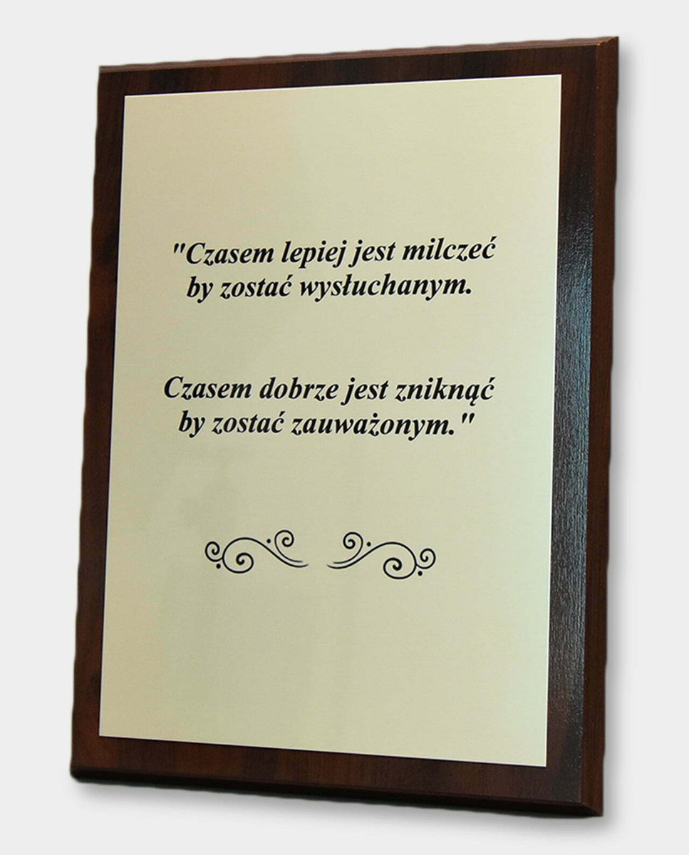 Grawerowana Tabliczka na Drewnianym Tablo Dyplom A4 - rzezbyzbrazu.pl ...