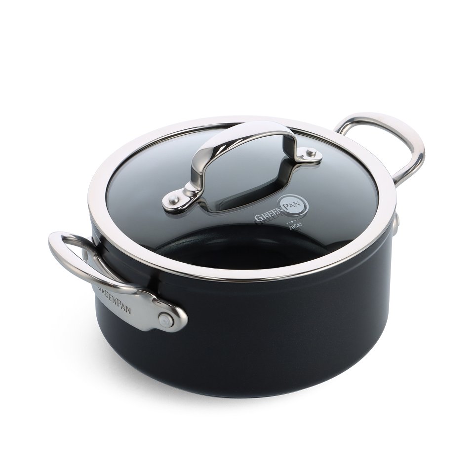 GreenPan Barcelona Pro garnek 20cm 3,1l z pokrywką indukcja gaz ...