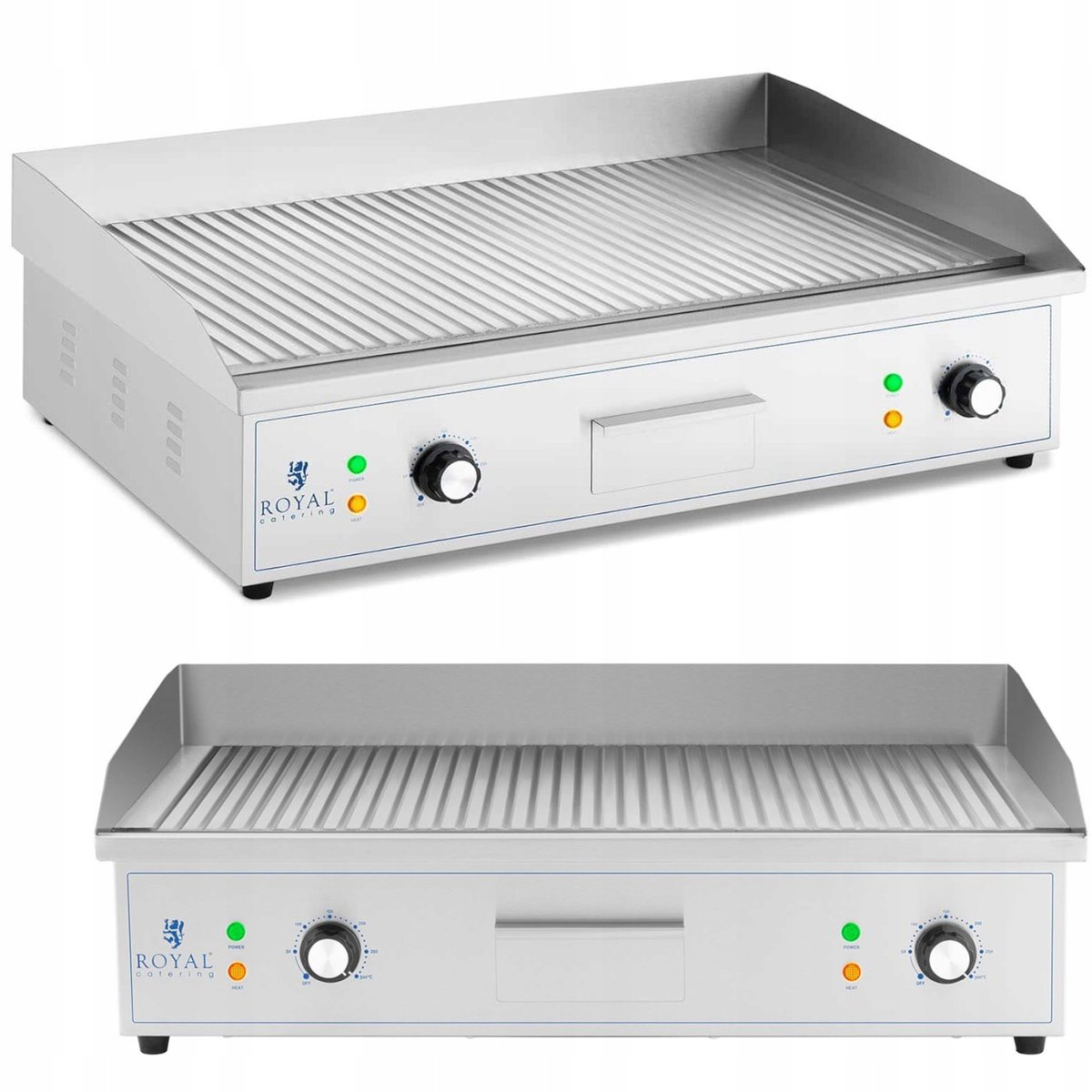 Grill elektryczny płyta grillowa ryflowana 700 x 400 mm 4400 W - Royal ...