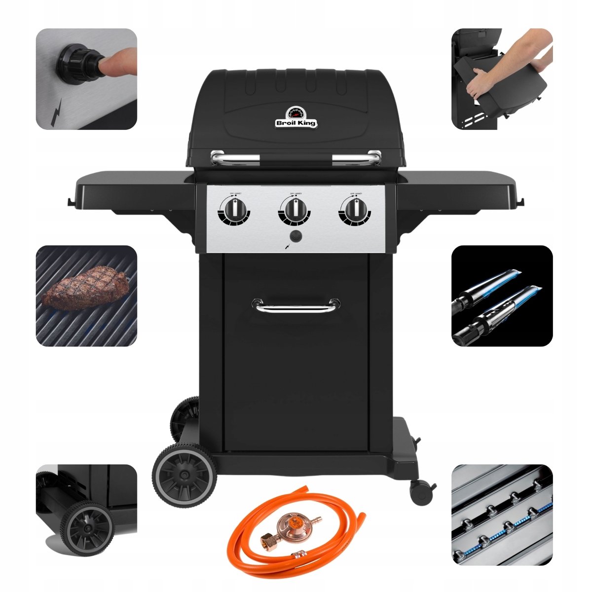 Grill gazowy Broil King Royal 320 żeliwne ruszta miejsce na butlę 3 ...