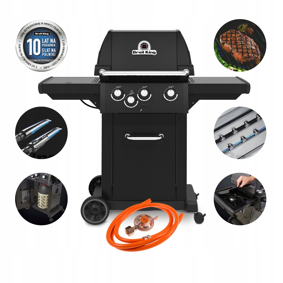 Grill gazowy ogrod Broil King Royal 340 Shadow kuchenka + WĄŻ Z ...