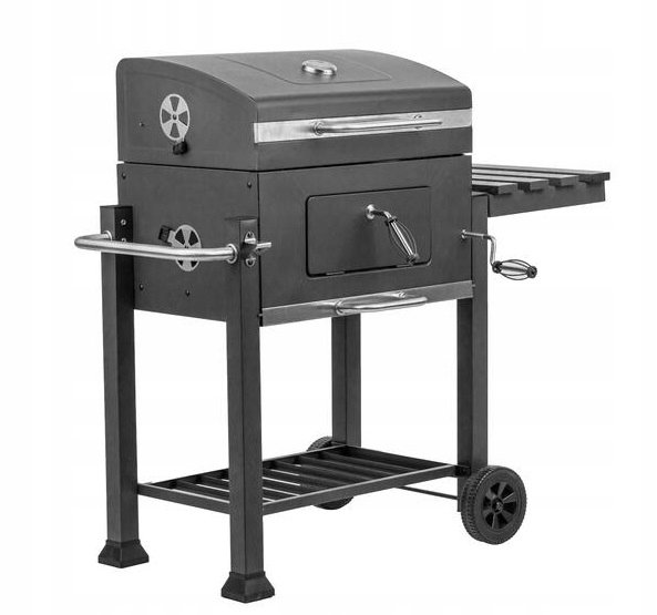 Grill ogrodowy węglowy z żeliwnym rusztem czarny - Inna marka | Sklep ...