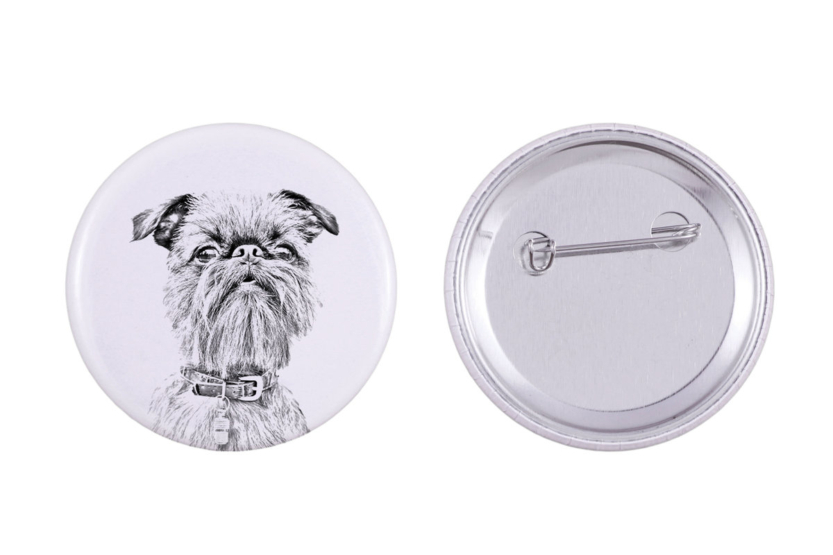 Gryfonik brukselski, Griffon bruxellois - przypinka z twoim psem, dodaj ...