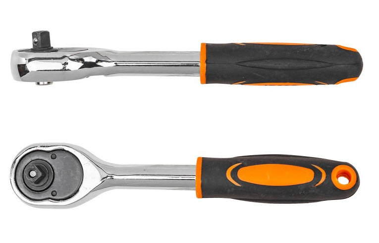 GRZECHOTKA KLUCZ GRZECHOTKOWY z rękojeścią gumową 24 zęby 1/4" L-155mm ...