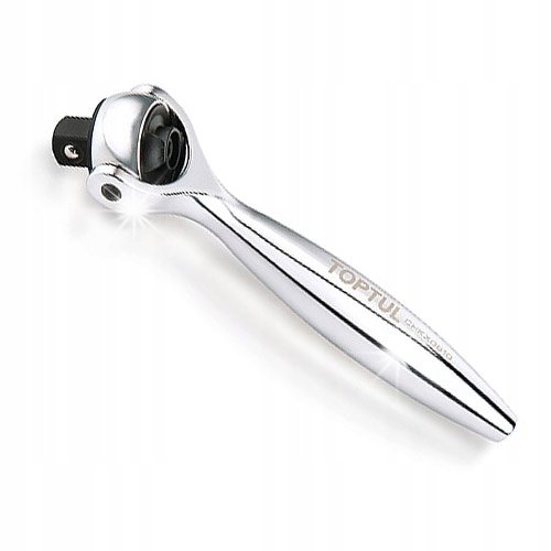 GRZECHOTKA MINI 1/4" Z PRZEGUBEM 180° 90 ZĘBÓW 95 MM TRESZCZOTKA TOPTUL ...