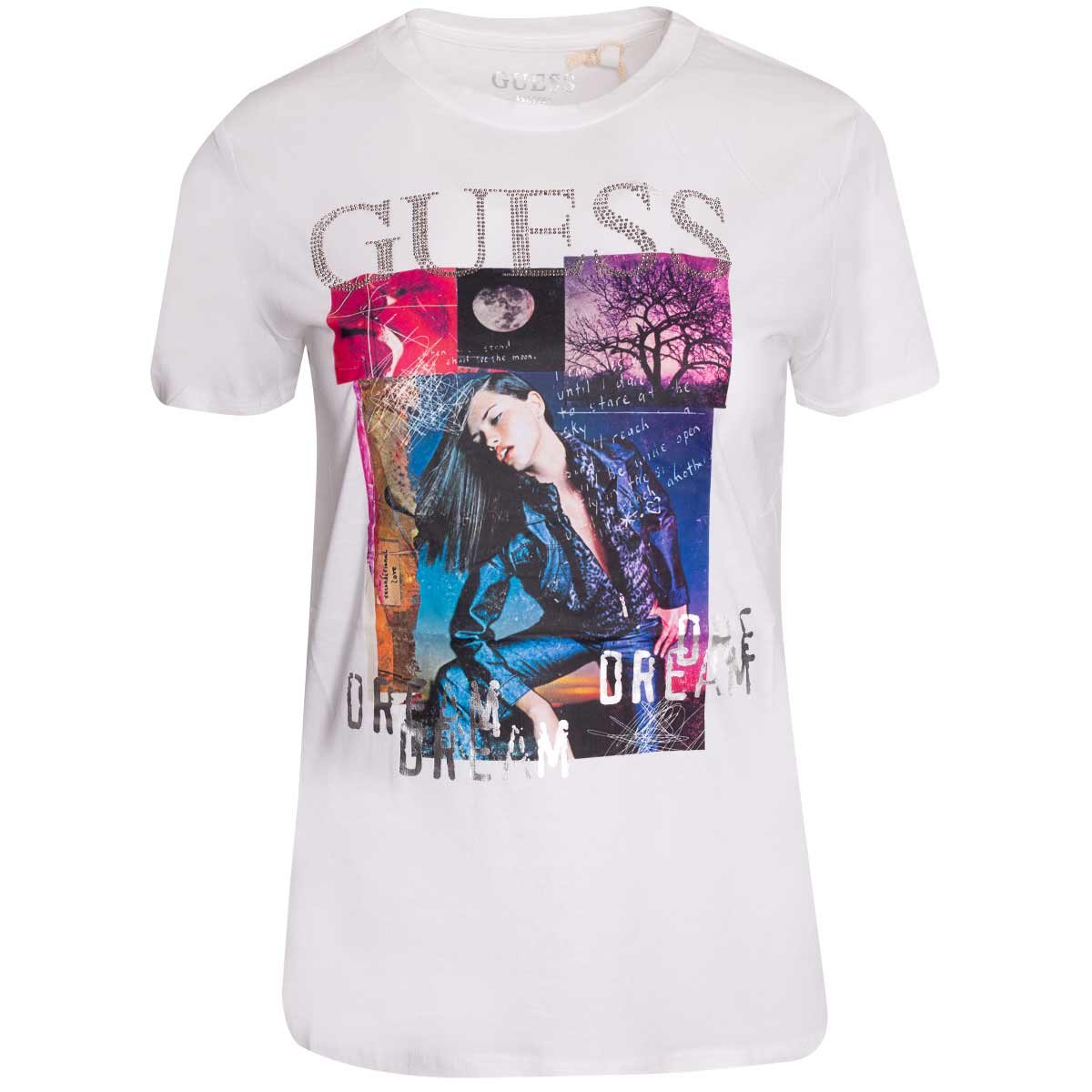 Guess Koszulka Damska T-Shirt Ss Collage Dream Esy White W2Bi52K9Rm4 ...