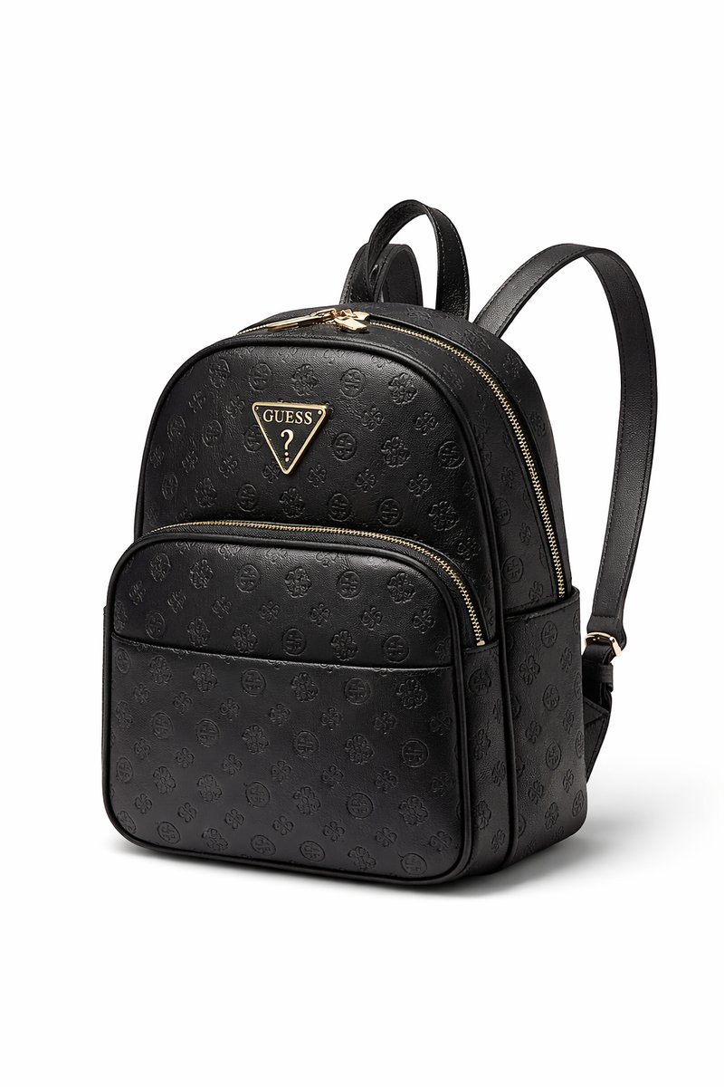 GUESS PLECAK MIEJSKI CZARNY Z LOGO I APLIKACJĄ 2I3A - GUESS | Moda ...